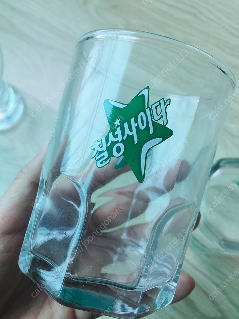 새상품칠성사이다 녹색 컵 잔 레트로 빈티지 각5천 욕실용품 중고나라