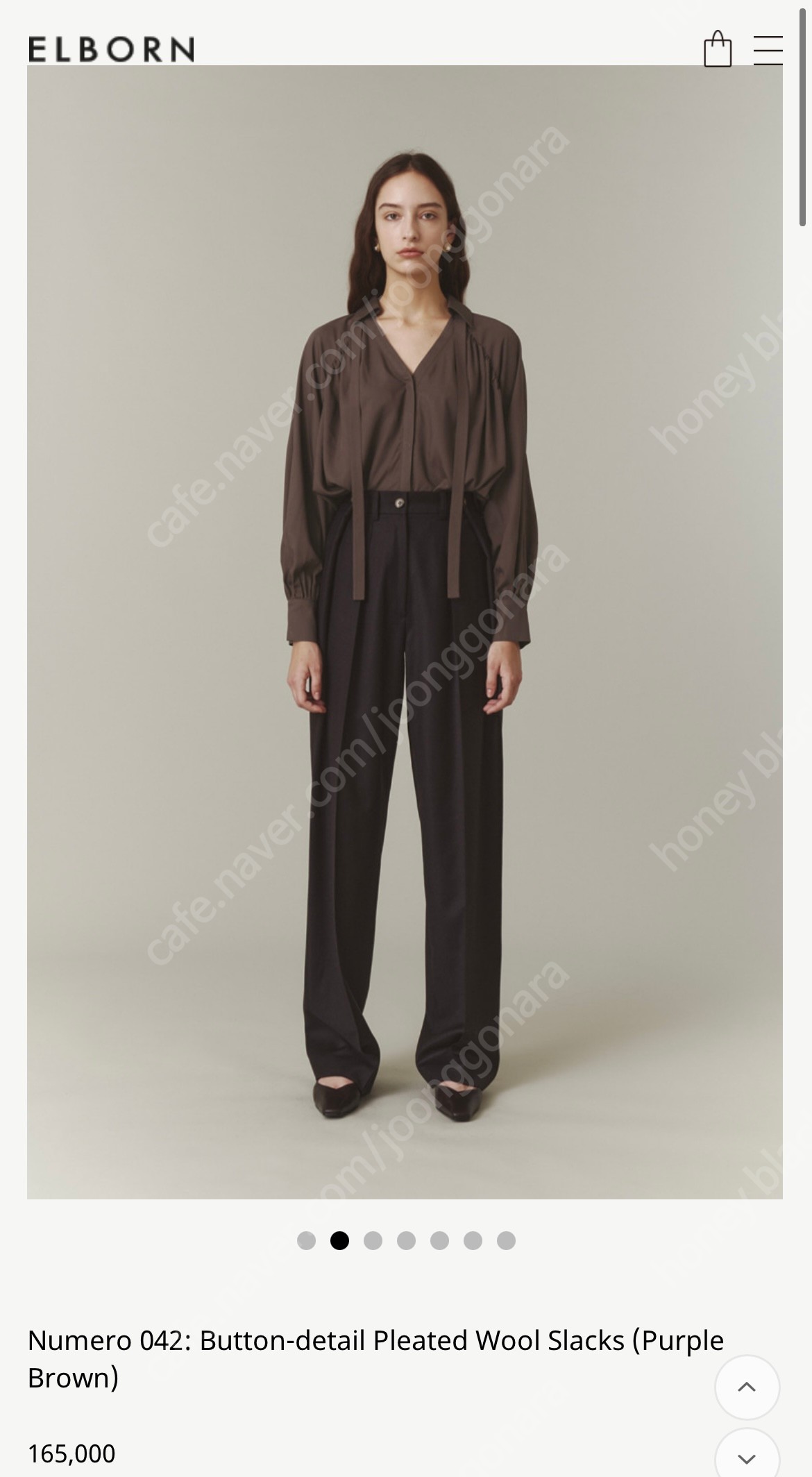 엘보른 21fw 울 슬랙스 퍼플 브라운 | 티셔츠/캐쥬얼의류 | 중고나라