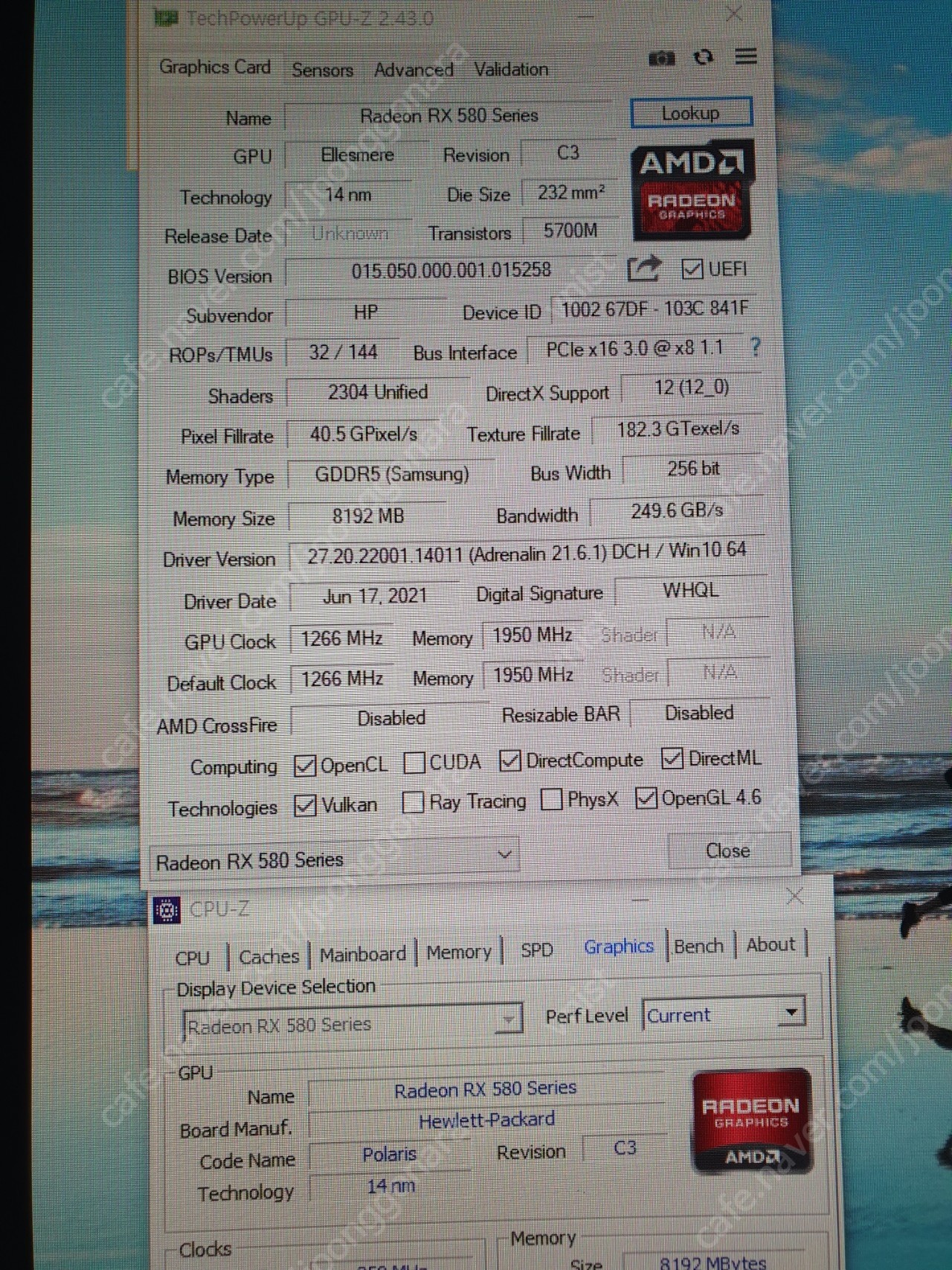 HP 그래픽카드 RX580 8G 택배가능 | 키보드/마우스/스피커 | 중고나라