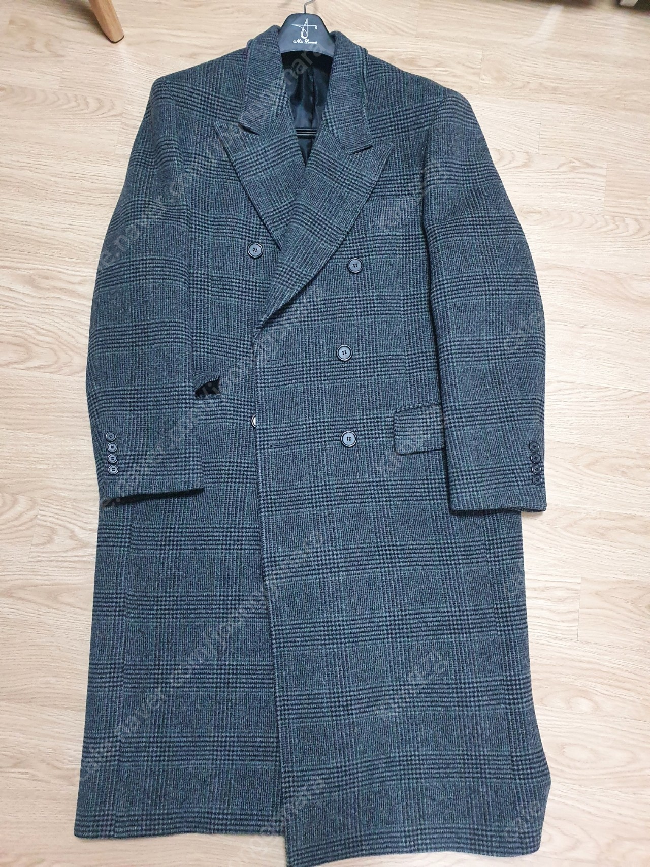 mngu 19fw 더블 브레스티드 오버 울 롱코트 체크... | 티셔츠/캐쥬얼의류 | 중고나라