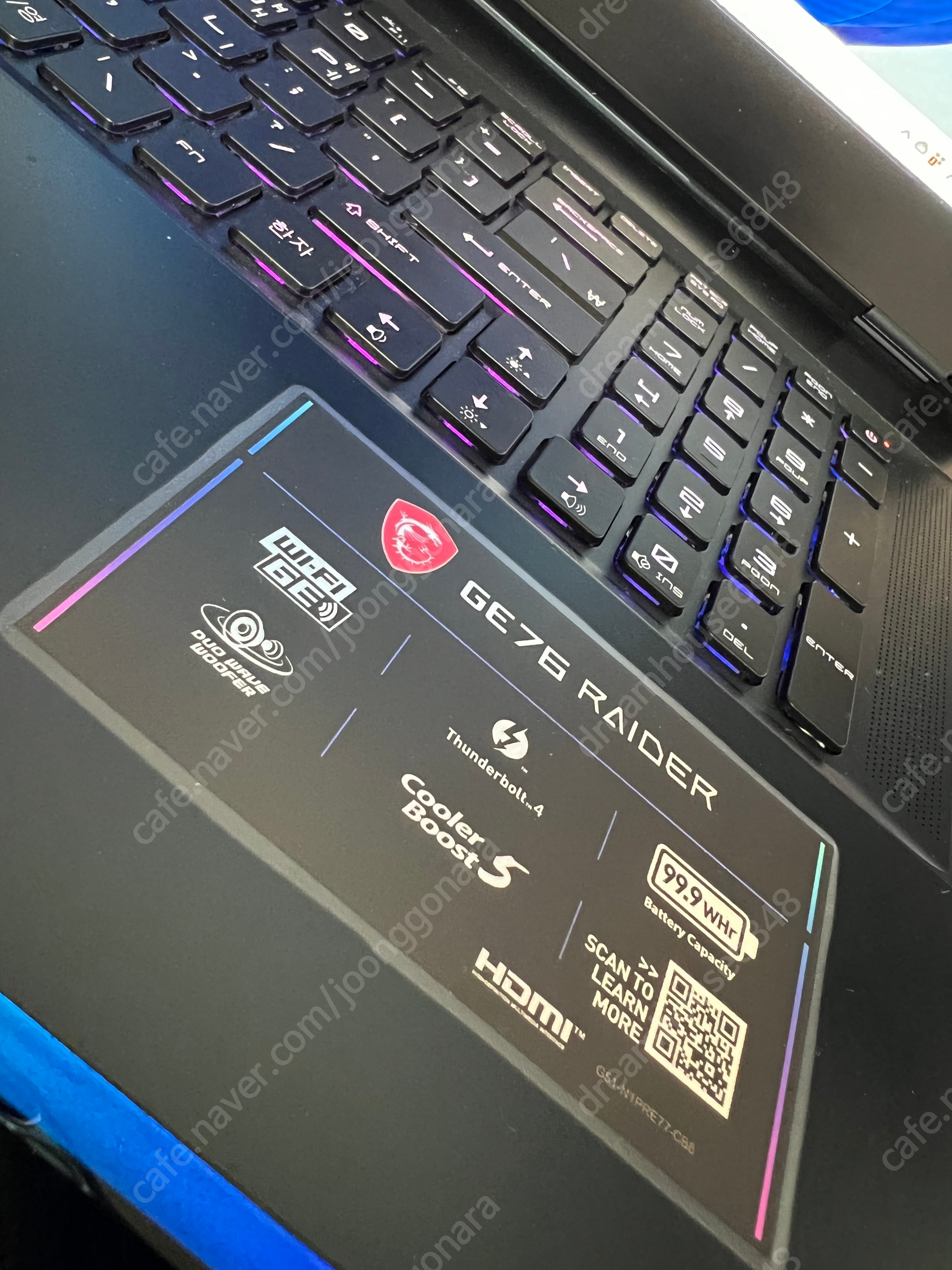 MSI 2021 GE76 Raider 17.3 GTX3... | 노트북/넷북 | 중고나라