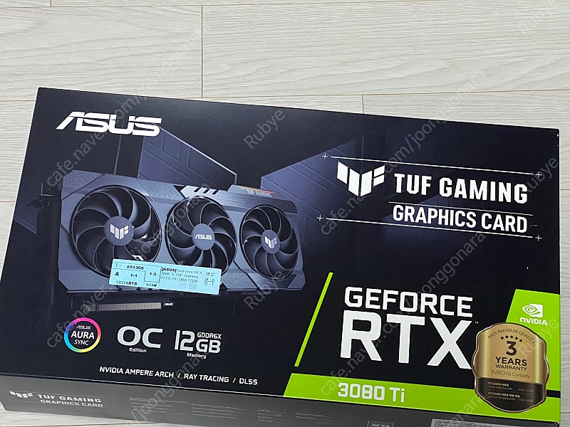 1달된 ASUS 3080TI TUF 140만 판매합니다 | CPU/메인보드 | 중고나라