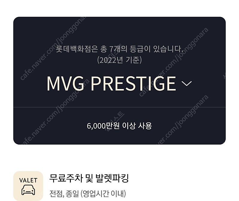 롯데백화점 전지역 전점 롯데 발렛 종일 무료주차 발레파킹 이용권 롯데 Mvg 프레스티지 롯백 주차권 기타 티켓쿠폰이용권