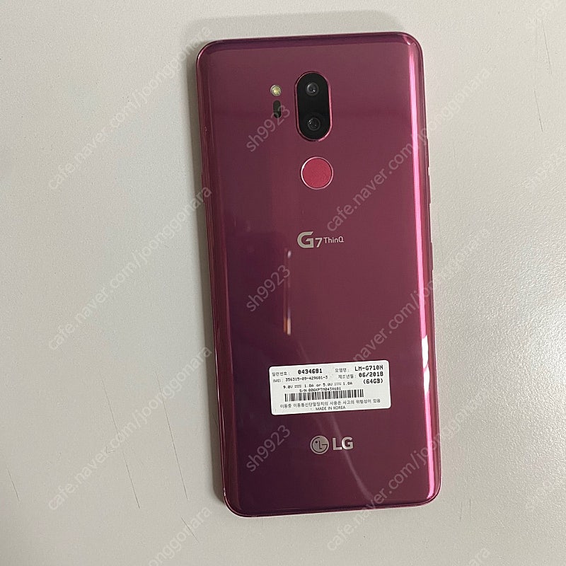 LG G7 라즈베리로즈 64G 무잔상 새폰급초S급 9만... | 중고나라 카페에서 운영하는 공식 사이트
