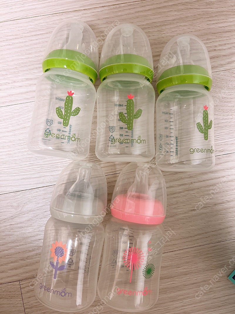 그린맘 슬림형 신생아 젖병 5개일괄 꼭지포함 택포 모유수유용품 중고나라