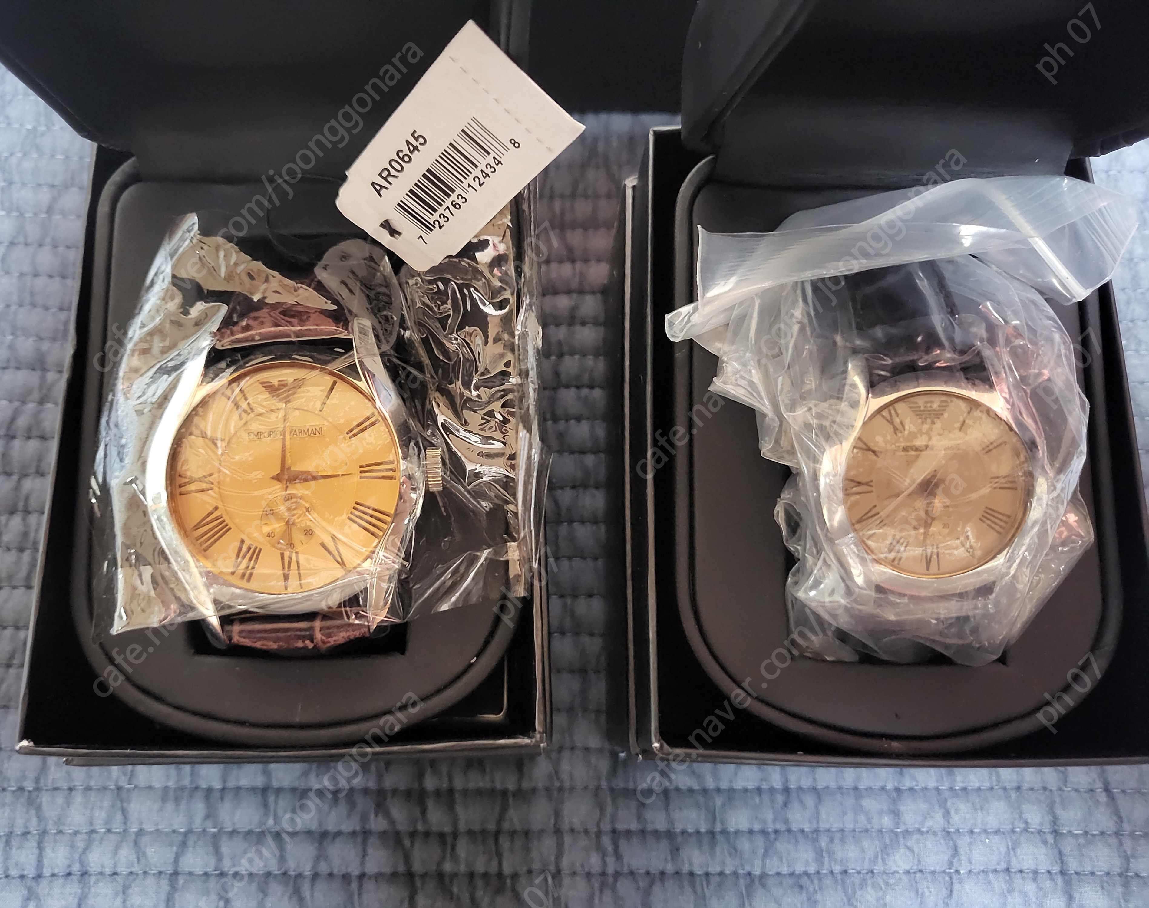 [새제품] 아르마니 커플 시계 세트(AR0645/AR0... | 반지/귀걸이 | 중고나라