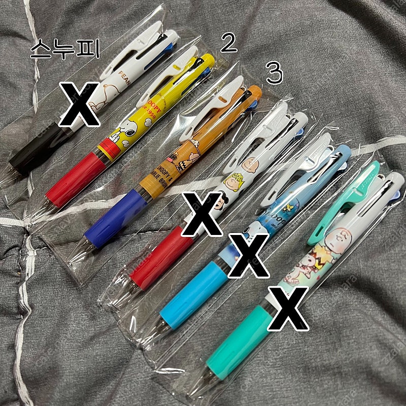 캐릭터 제트스트림 3색 볼펜 산리오 디즈니 스누피 리락쿠마 미피 문구사무용품 중고나라
