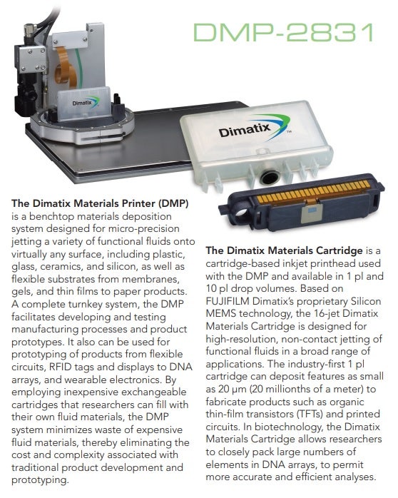 Dimatix dmp2800,dmp2831.dmp2850 잉크젯프린터에 사용가능한 DMC-11610(10pL) cartridge ...