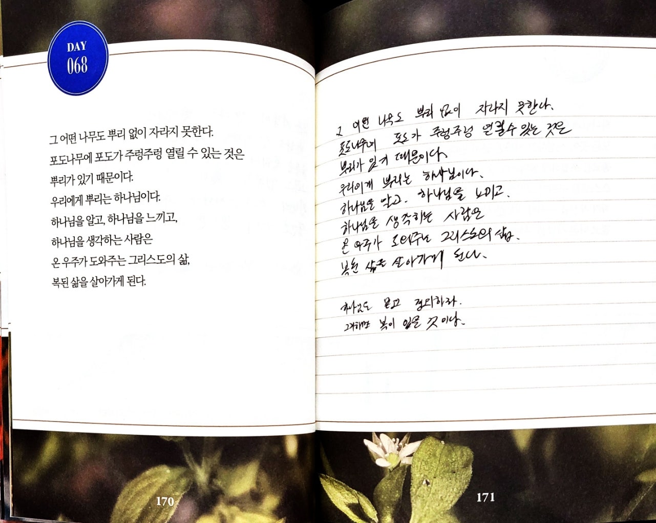 Day 67 지속적인 변화로 행동하는 사람 뿌리를 생각하는 사람 자신을 구원한 사람 내면이 풍요로 가득한 사람 네이버 블로그