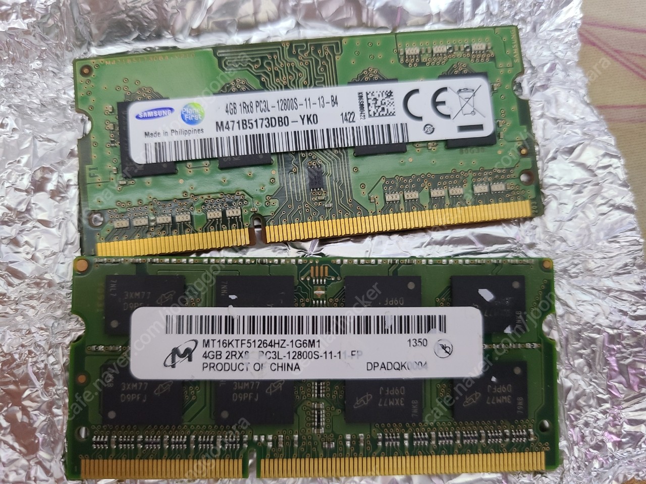 노트북용 DDR3L PC3L-12800S 4GB 2개 ... | CPU/메인보드 | 중고나라