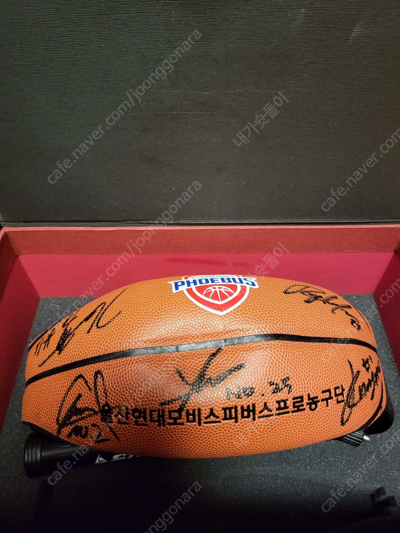 새제품 현대모비스 피버스 농구단 친필 싸인볼 풀세트 농구공 농구의류농구화 중고나라
