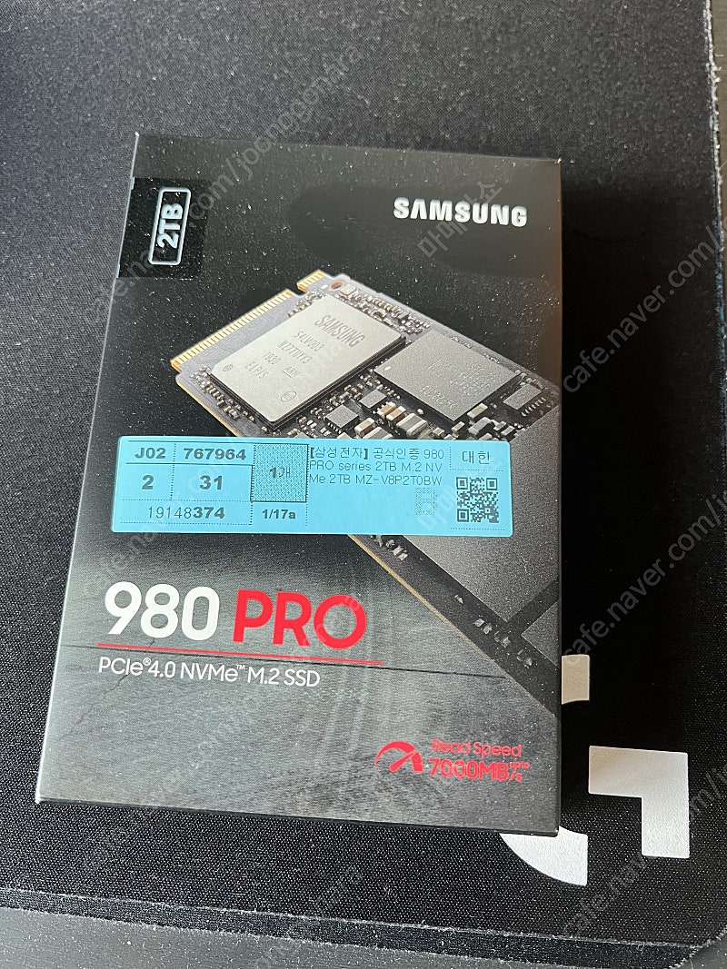 삼성 980pro PCie 4.0 NVMe 2Tb 미개... | CPU/메인보드 | 중고나라
