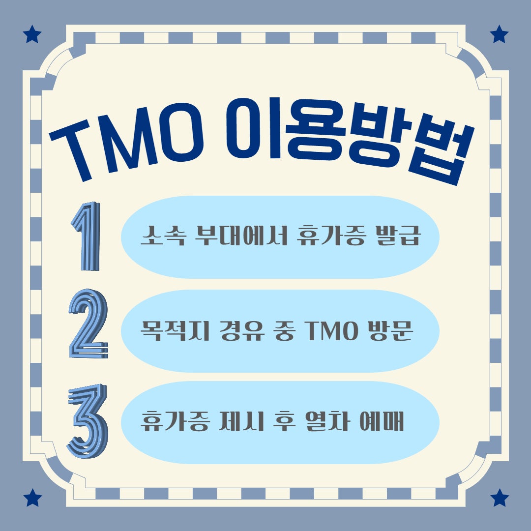 장병들의 편안한 이동을 위한 TMO 톺아보기! : 네이버 블로그