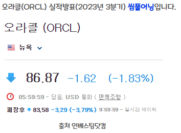 오라클(ORCL) 실적발표💥