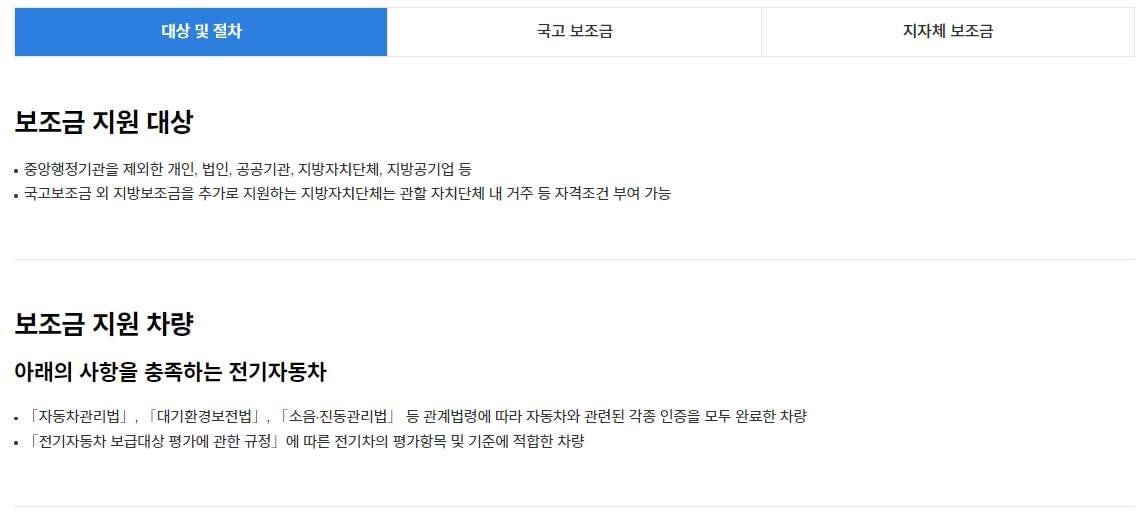 2024년 전기차 보조금 표 대상 절차 차종별 국고 승용 및 초소형 전기자동차 전기화물차 전기승합차 환경부
