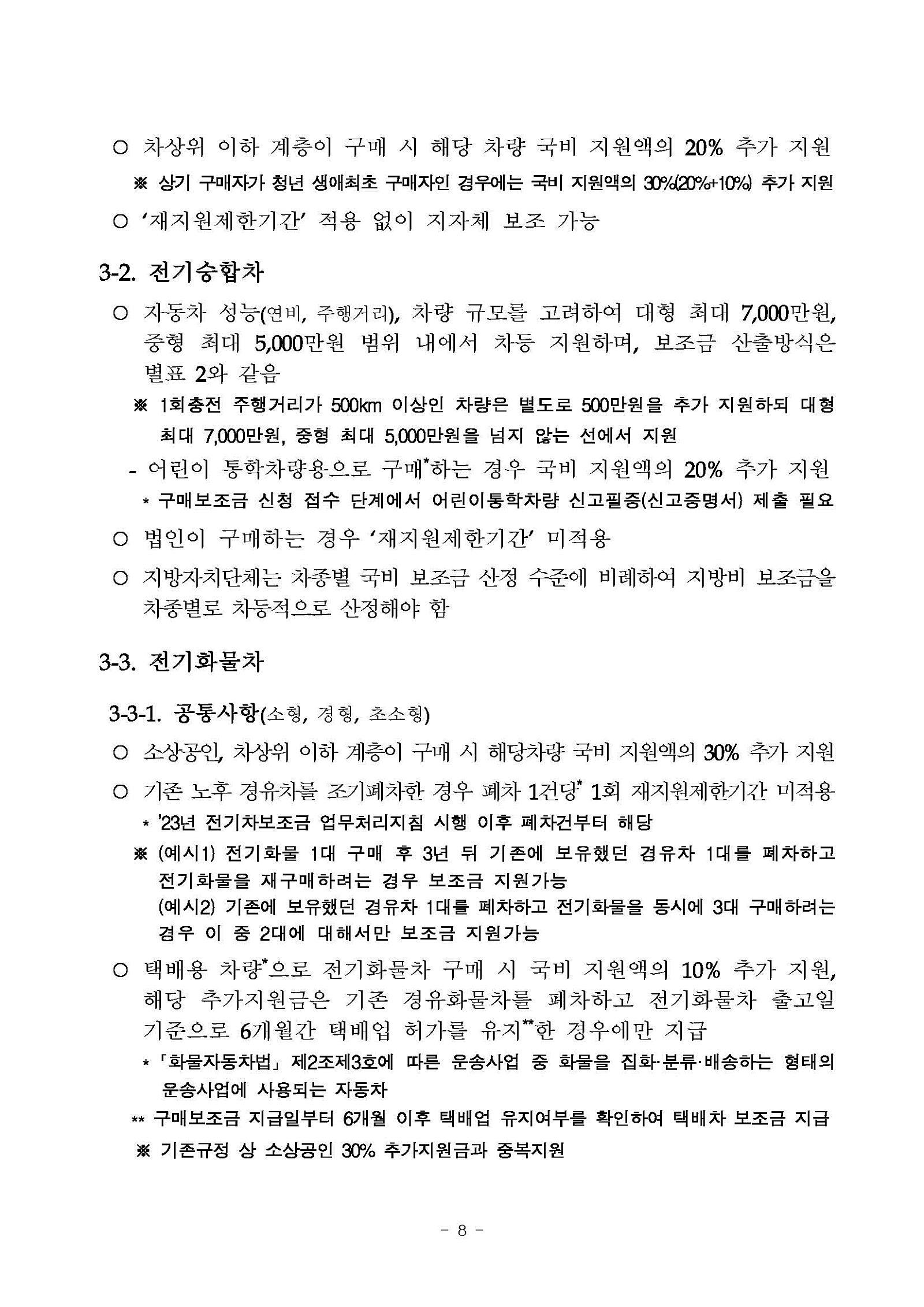 2024년 전기차 보조금 표 대상 절차 차종별 국고 승용 및 초소형 전기자동차 전기화물차 전기승합차 환경부